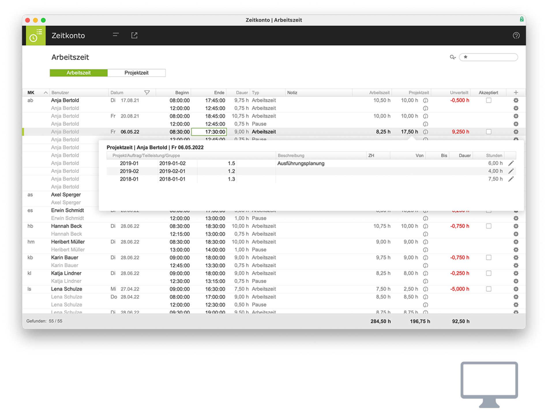 Zeiterfassung und Stempeluhr | PROJEKT PRO